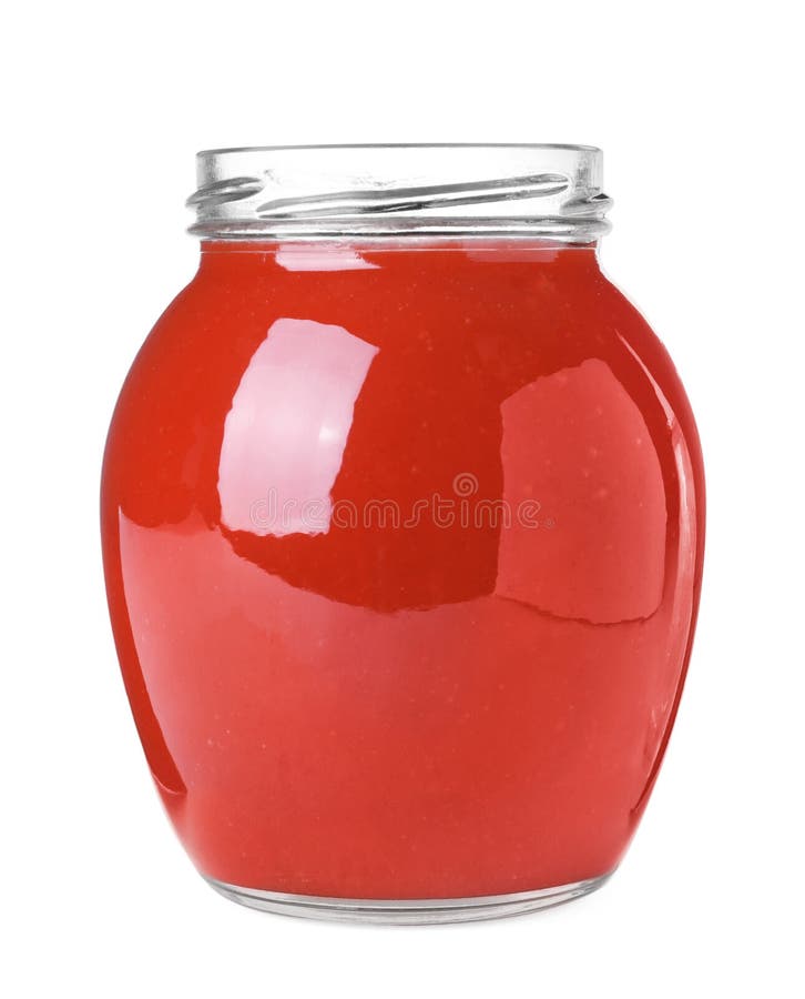 Delicious Rowan Jam in Glass Jar on White Background Stock Image ...