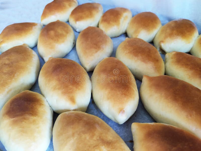 Delicious Russian Pies with Stuffing Inside Stock Image - Image of ...