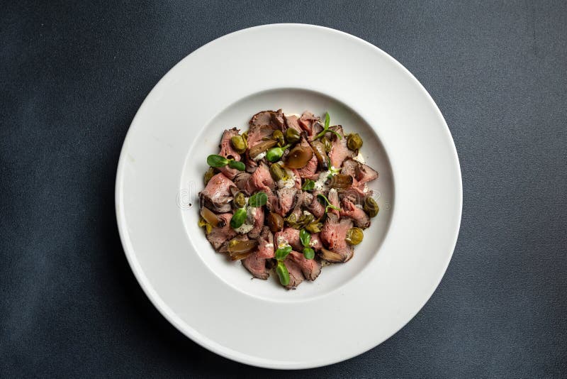 A Delicious Salad in a Restaurant Stock Photo - Image of room, service ...