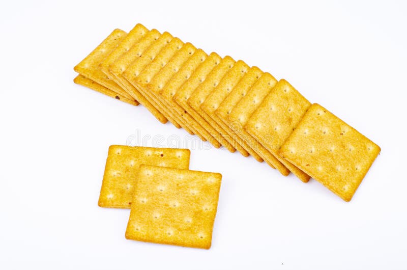 Delicious Salty Golden Biscuit Cracker Square Shape. Studio Photo ...
