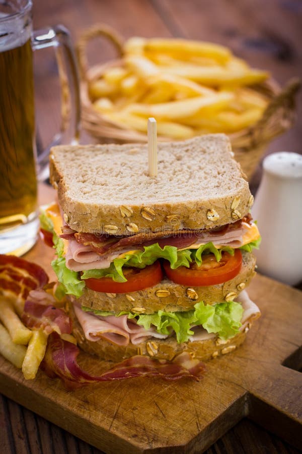 Delicious Sandwich on the Table Stock Image - Image of french, copy ...