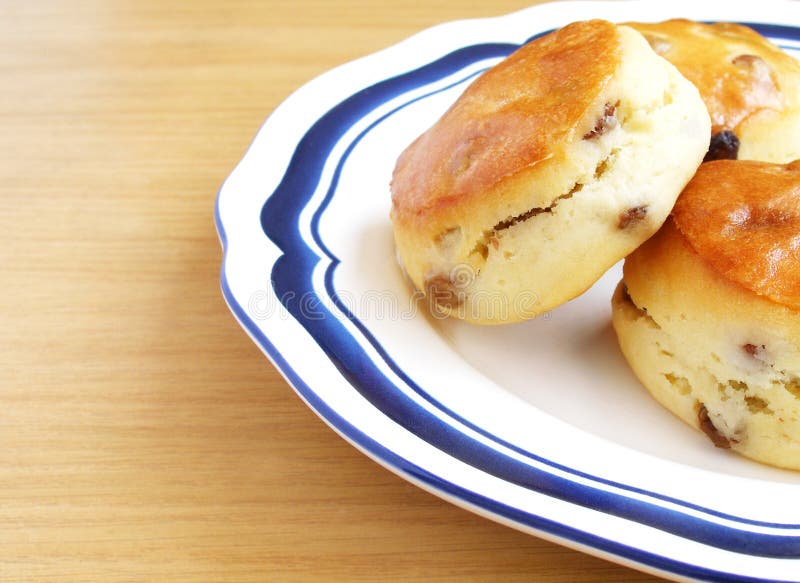 Golden scones with sultana stock image. Image of bake - 5930161