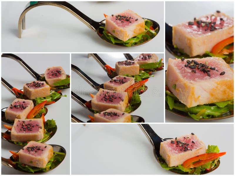 Delicious Seafood Appetizers - Catering Dish. Stock Image - Image of ...