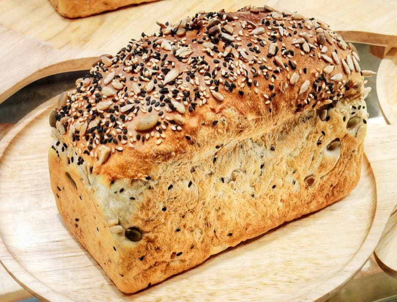 Delicious Seeded Bread Loaf, Freshly Baked and Ready To Eat. Stock ...
