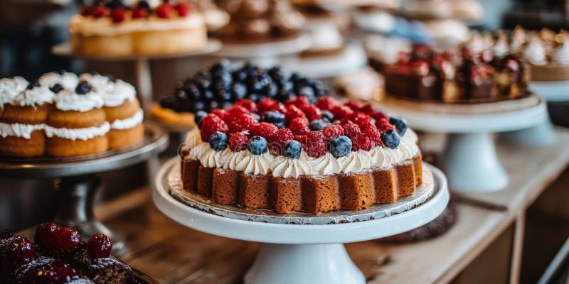 Delicious Selection of Assorted Cakes and Desserts Displayed in a ...