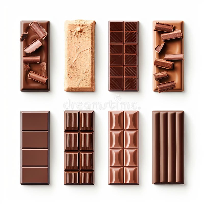 A Delicious Set of Eight Chocolate Bars Featuring Unique and Creative ...