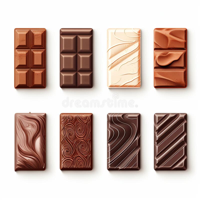 A Delicious Set of Eight Chocolate Bars Featuring Unique and Creative ...