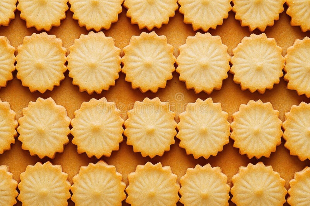 Delicious Shortbread Cookies Arranged in a Repeating Symmetrical ...