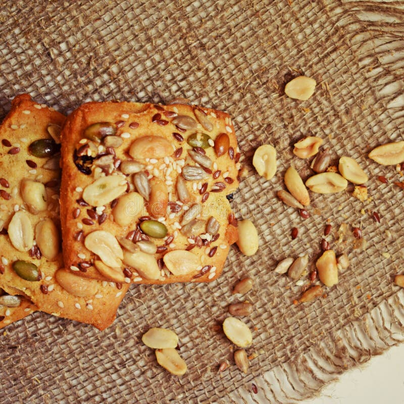 Delicious Shortbread Cookies with Nuts. Stock Photo - Image of snack ...