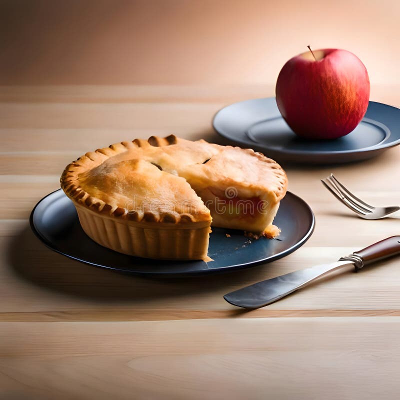 Delicious Slice of Apple Pie - Ai Generated Image Stock Illustration ...