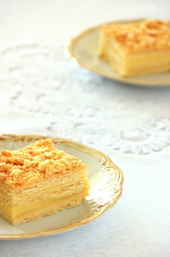Delicious Slice of Bright Shortcrust Pastry Stock Image - Image of ...
