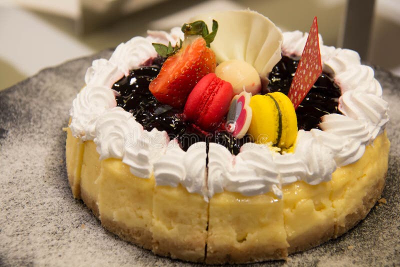 Delicious Slice of Cheesecake with Fruit Topping. Stock Photo - Image ...