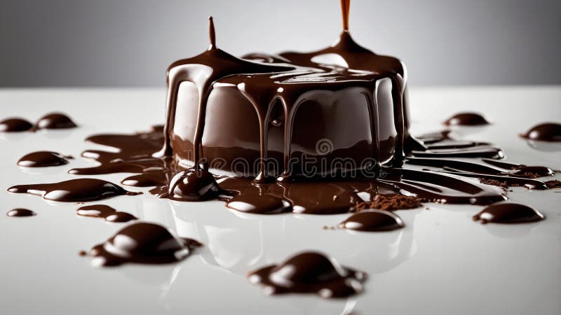 Delicious Slice of Chocolate Cake with Dripping Melted Chocolate ...