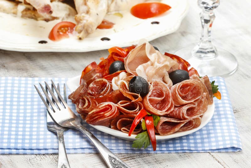 Delicious Sliced Ham. Party Platter Stock Photo - Image of ...