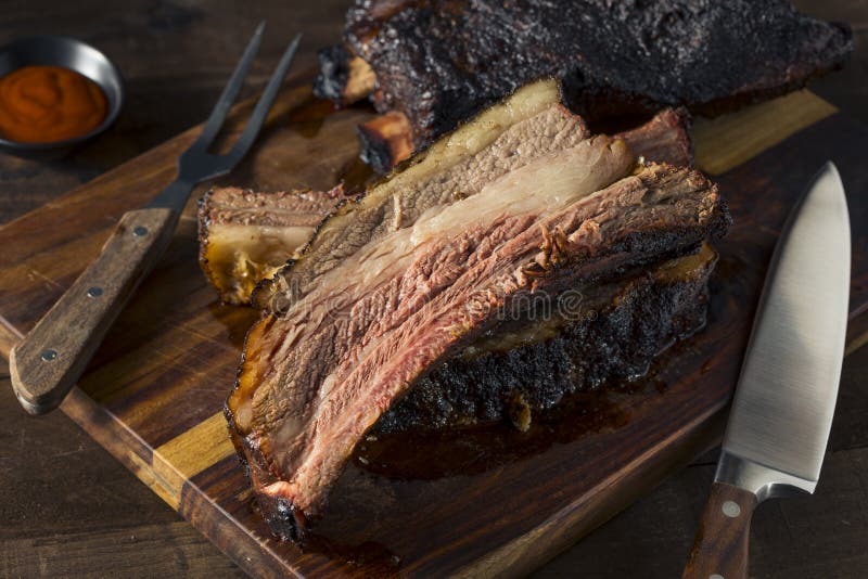 Delicious Smoked Beef Ribs stock photo. Image of rustic - 94897934
