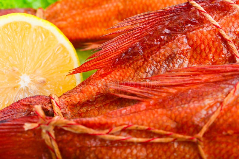 Delicious Smoked Fish Ocean Perch Stock Photo - Image of meal, headless ...