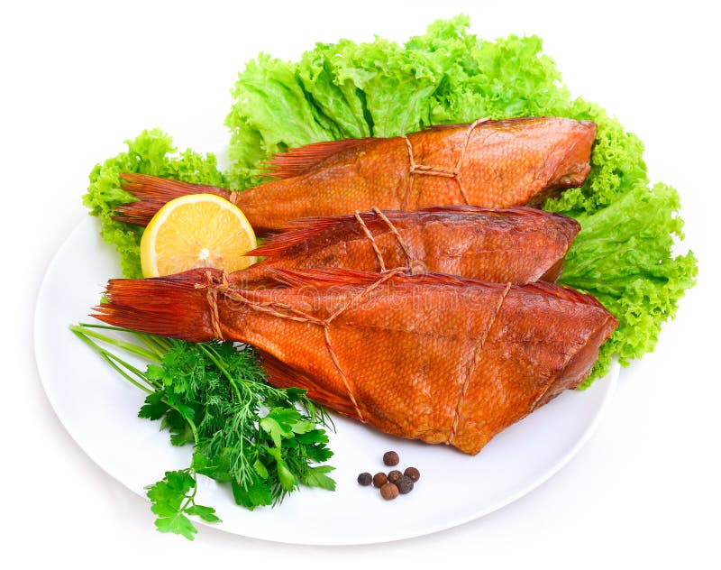 Delicious Smoked Fish Ocean Perch Stock Photo - Image of meal, headless ...