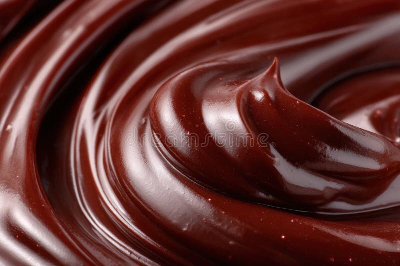 Delicious and Smooth Melted Chocolate Creates Swirling Patterns Stock ...