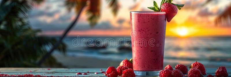 Delicious Smoothie with a Beachy Vibe, Complemented by Palm Trees ...