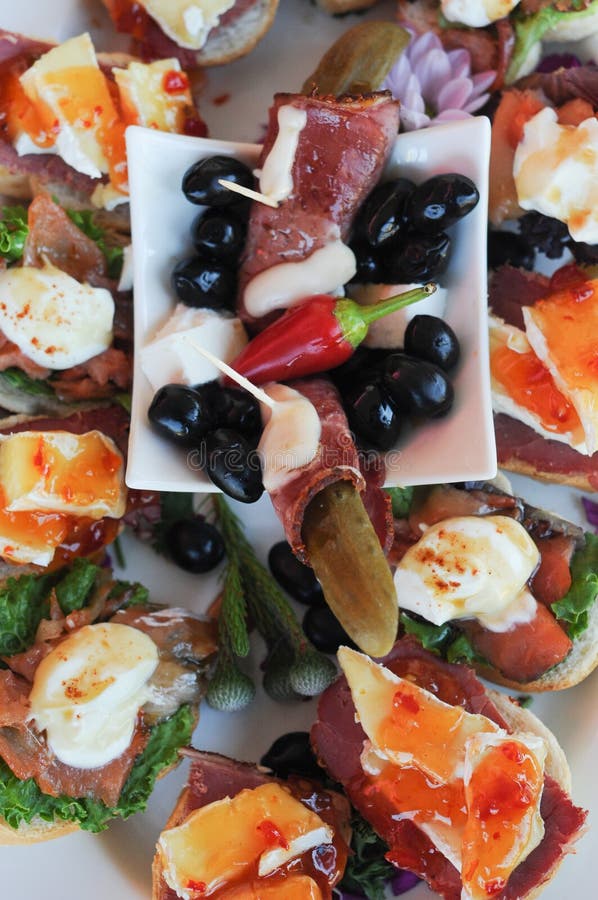 Delicious snacks stock photo. Image of party, breads - 34273002