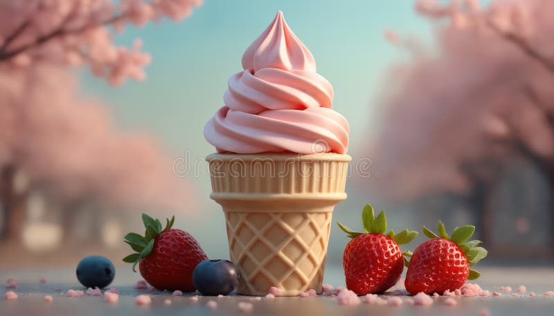 Delicious Soft Serve Ice Cream in a Cup. Stock Illustration ...