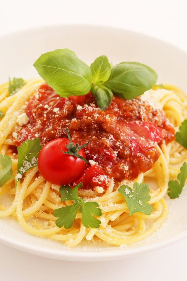 Delicious spaghetti stock photo. Image of dish, basil - 59688146