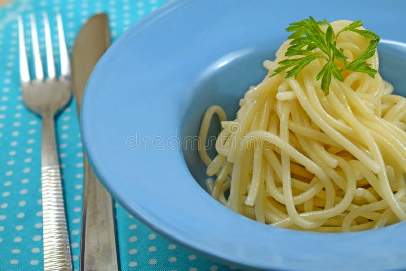 Delicious Spaghetti with Greens. Stock Image - Image of mediterranean ...