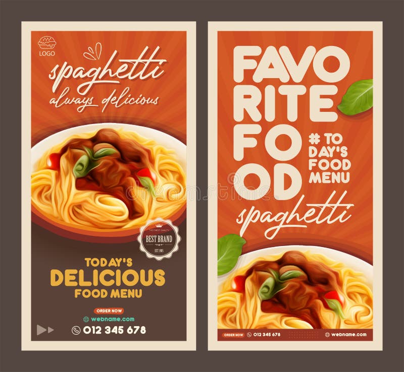 Delicious Spaghetti Pasta with Meatballs Ads Banner Design Template ...