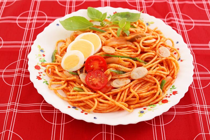Delicious spaghetti stock image. Image of cafe, fresh - 59070831