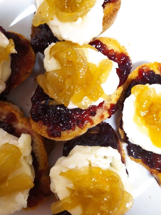 Spanish Quail Egg Lid and Onion with Bread Stock Image - Image of ...