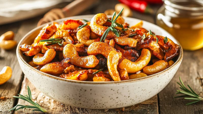 Delicious Spiced Nut Mix in a Rustic Bowl Perfect for Entertaining ...