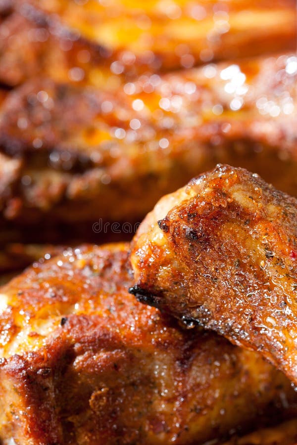 Delicious Spicy Barbecue Ribs Stock Image - Image of barbecue, bone ...