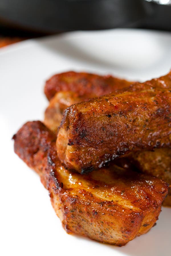 Delicious Spicy Barbecue Ribs Stock Photo - Image of palatable ...
