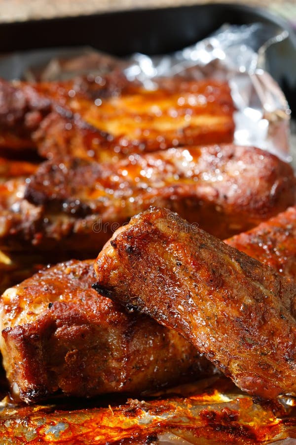 Delicious Spicy Barbeque Ribs Stock Photo - Image of savoury, tasty ...
