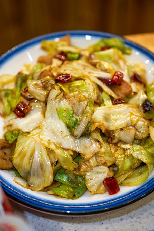 A Delicious and Spicy Chinese Home-style Dish, Shredded Cabbage Stock ...