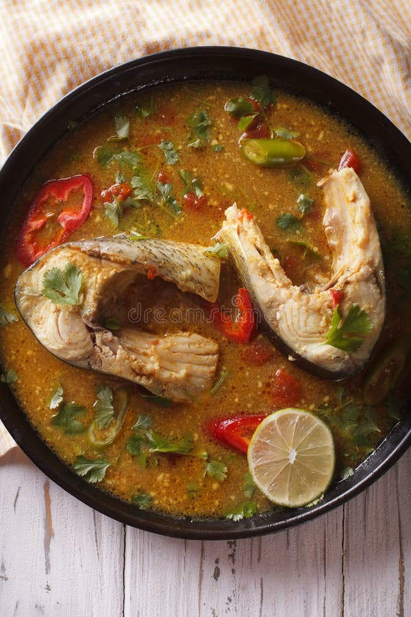 Delicious Spicy Fish Curry with Cilantro Close Up. Stock Photo - Image ...