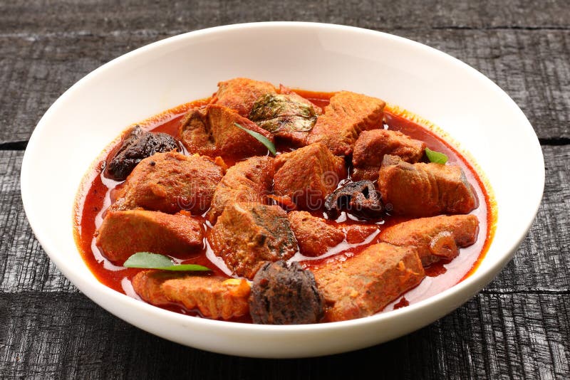 Spicy Hot Fish Curry and Rice from Kerala India Stock Image - Image of ...