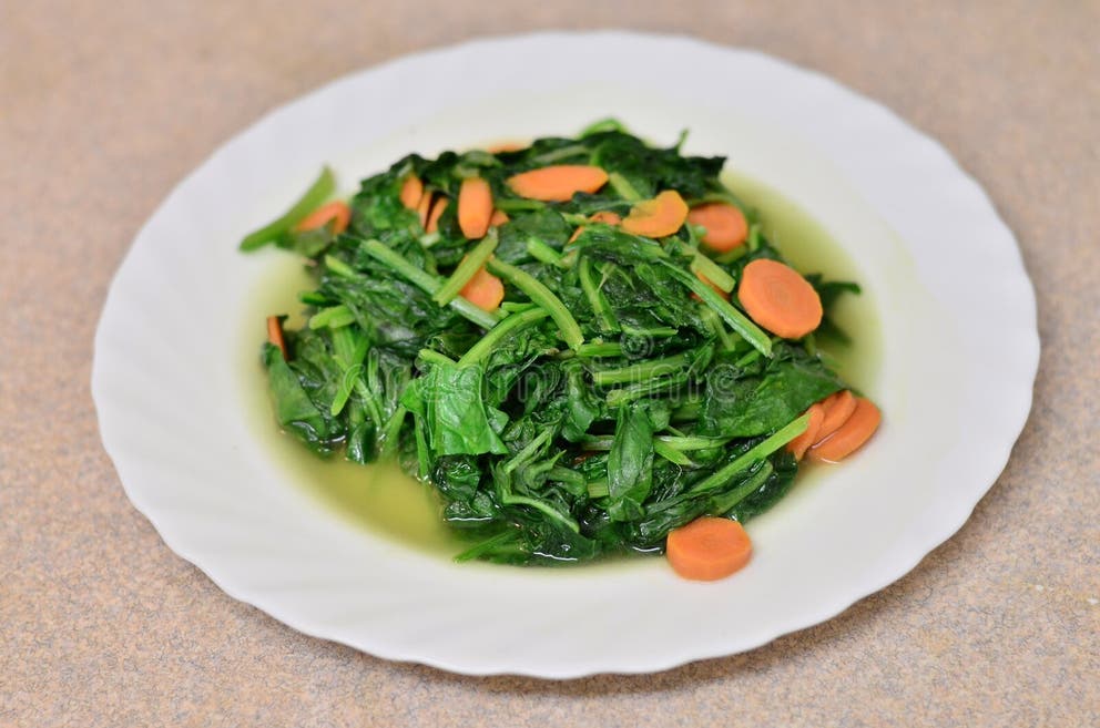 Delicious Spinach with Carrot Stock Image - Image of ingredient, dining ...