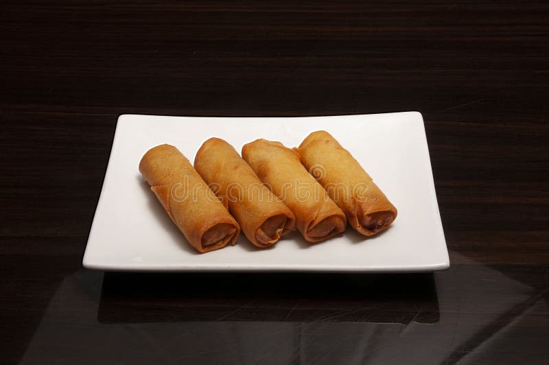 Delicious Spring Rolls stock photo. Image of sauce, dinner - 217415012