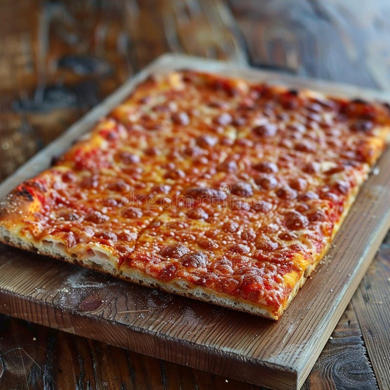 Delicious Square Pizza, Perfect for Sharing! Stock Illustration ...