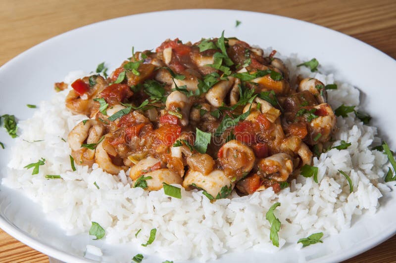 Delicious squid stew stock image. Image of squid, spanish - 68918337