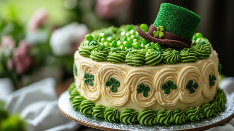 Delicious St Patricks Day Leprechaun Hat Cake Stock Illustration - Illustration of spring ...