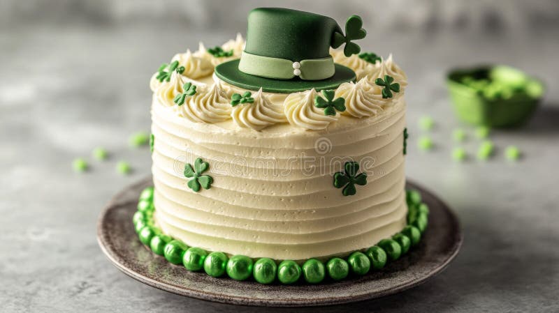 Delicious St Patricks Day Leprechaun Hat Cake Stock Illustration - Illustration of decorated ...