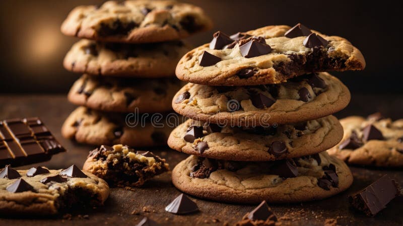 Delicious Stack of Chocolate Cookies Splashed with Milk in a Fun and ...