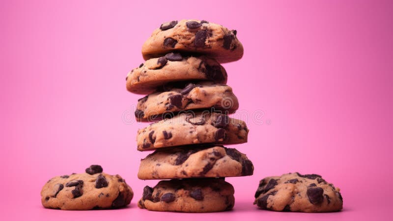 Delicious Stack of Chocolate Chip Cookies, Perfect for Food-related ...
