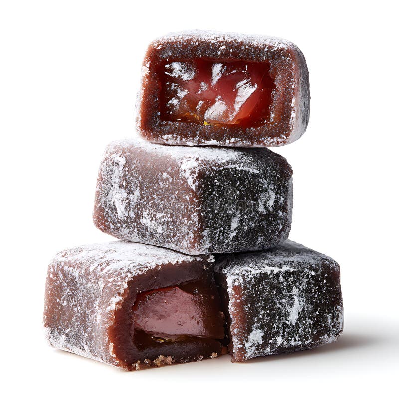 Delicious Stack of Chocolate Covered Fruit Jellies Close Up Studio Shot Stock Illustration ...