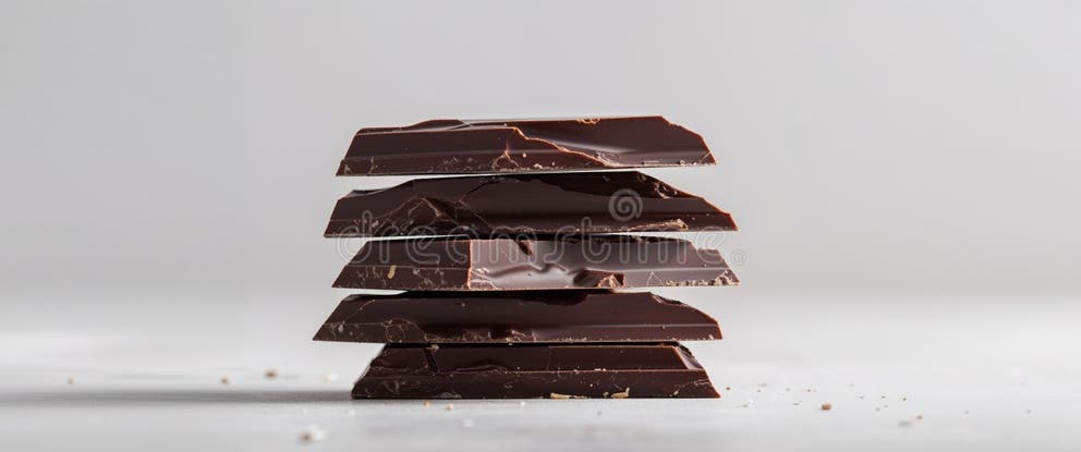 A Delicious Stack of Dark Chocolate Chunks. Stock Photo - Image of ...