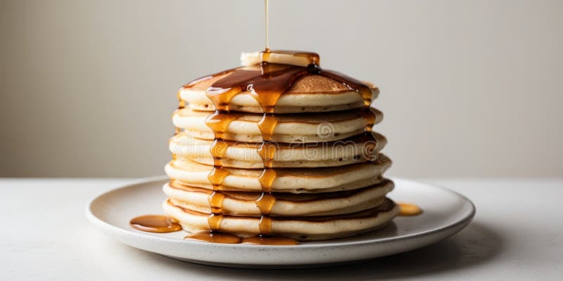 Delicious Stack of Fluffy Pancakes with Syrup Stock Image - Image of ...