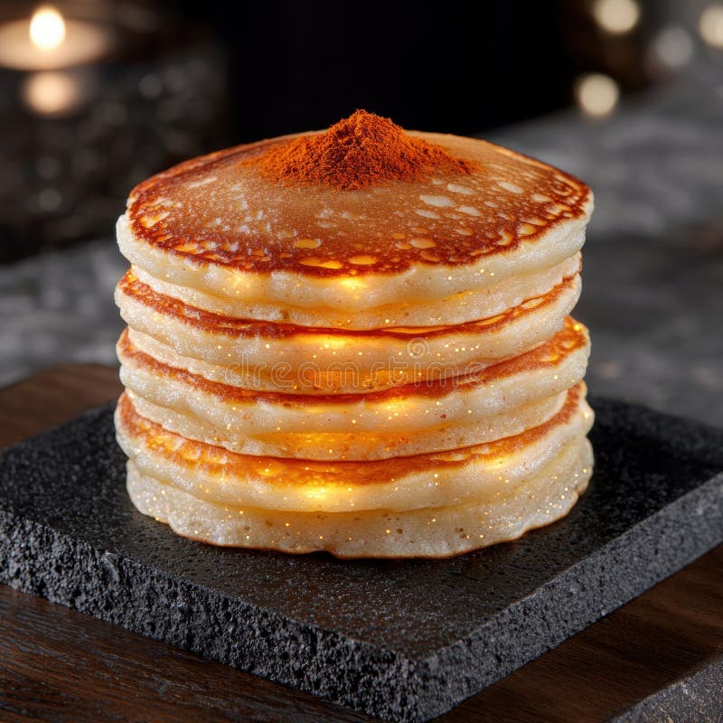 Delicious Stack of Golden Pancakes with Cinnamon Sugar Stock ...