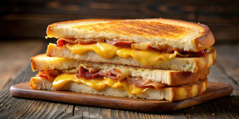 A Delicious Stack of Grilled Cheese Sandwiches with Crispy Bacon and ...